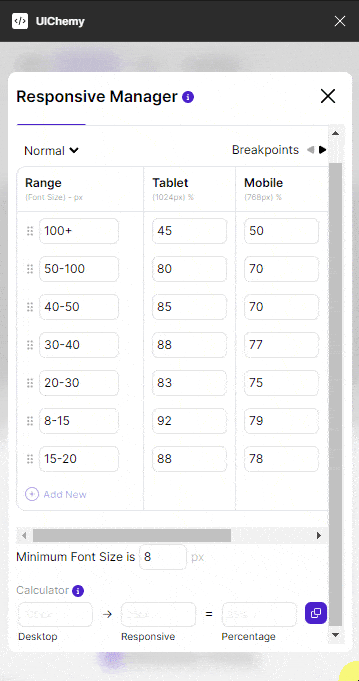How to Use Calculator in Responsive Manager? - UiChemy