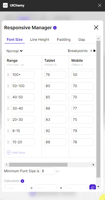 How to Use Calculator in Responsive Manager? - UiChemy