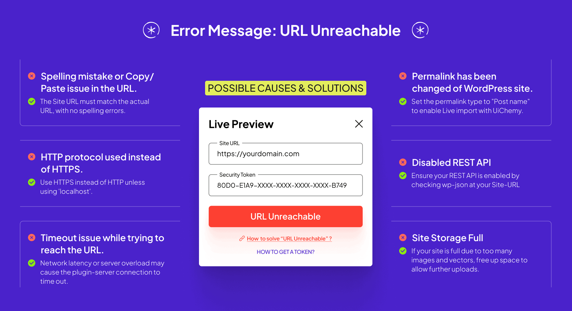 While Live Import Process Url Unreachable Token Mismatch Connection