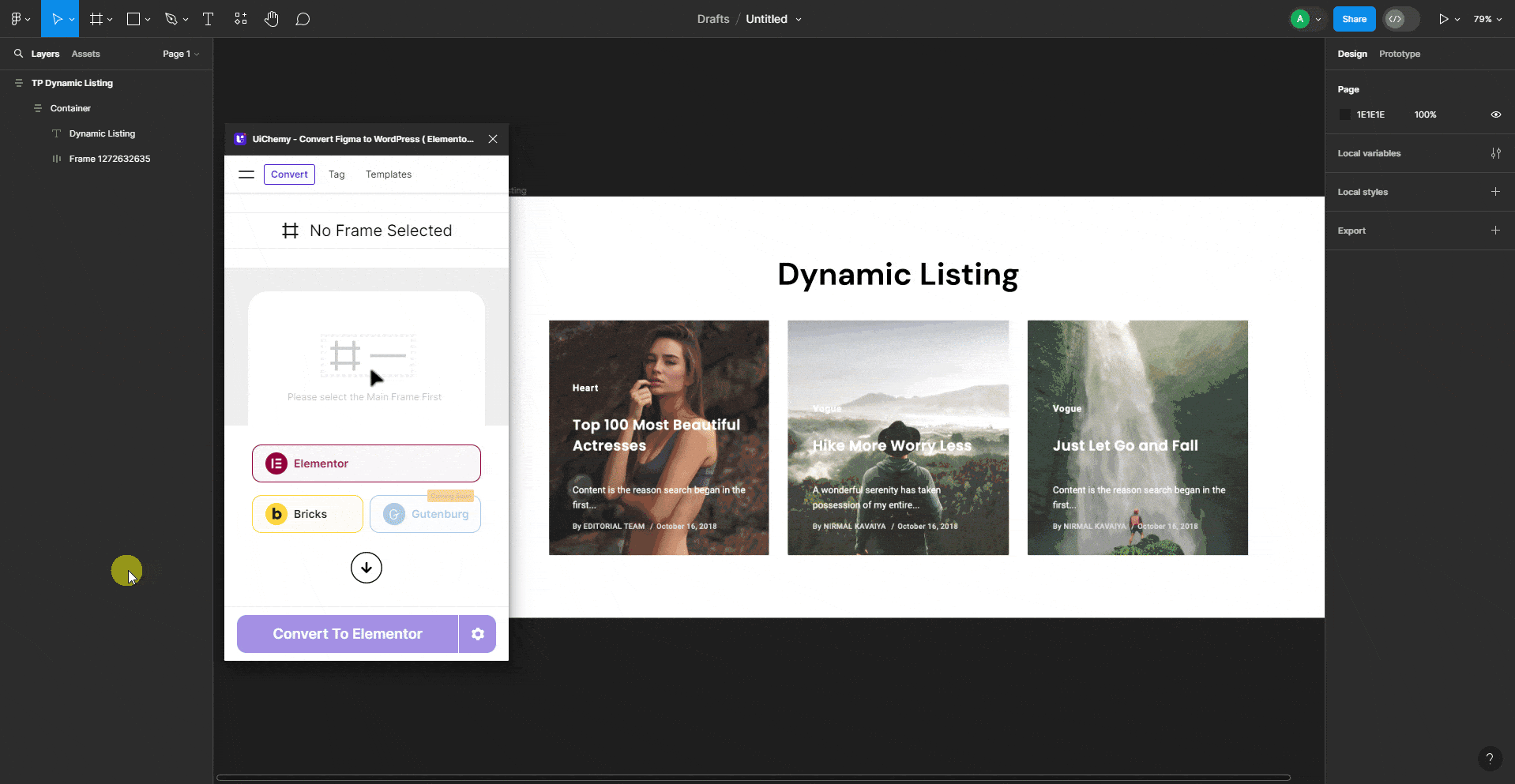 How to Tag The Dynamic Listing Widget for Figma to Elementor? - UiChemy