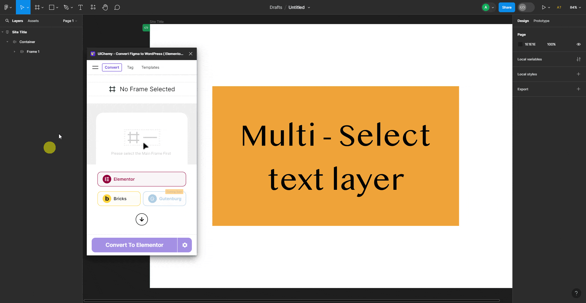 How to Tag The Site Title Widget for Figma to Elementor? - UiChemy