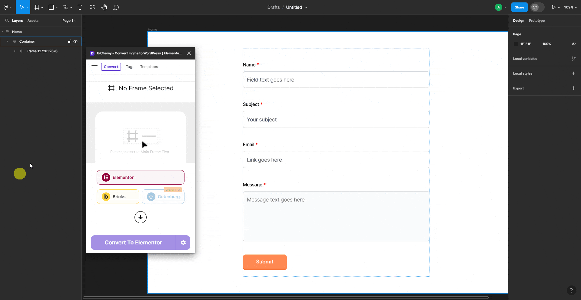 How to Tag The Ninja Form Widget for Figma to Elementor? - UiChemy