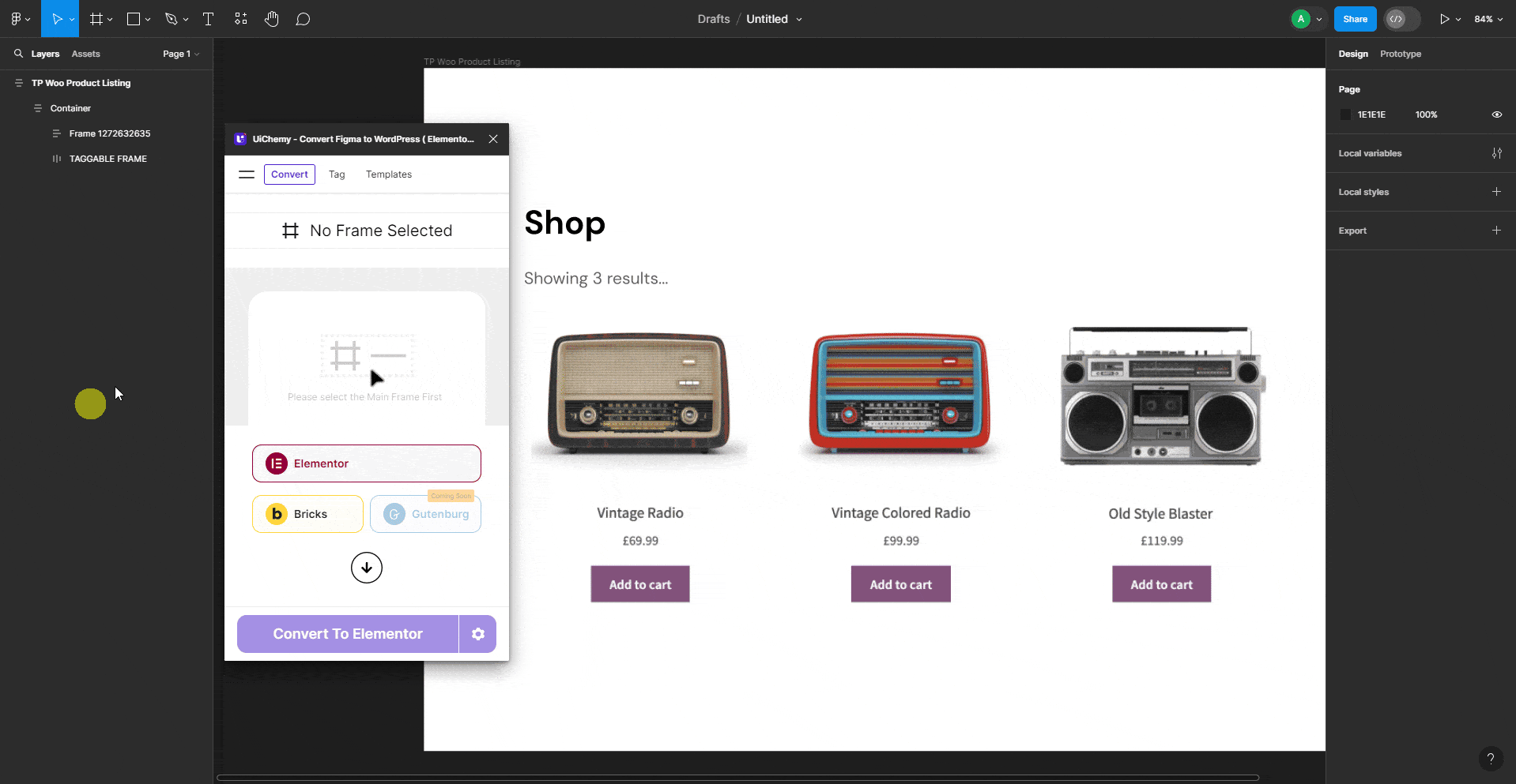 How to Tag The Woo Product Listing Widget for Figma to Elementor? - UiChemy